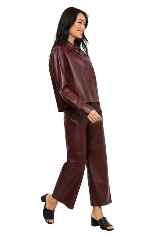 Karen Kane Faux Leather Wide Leg Pants