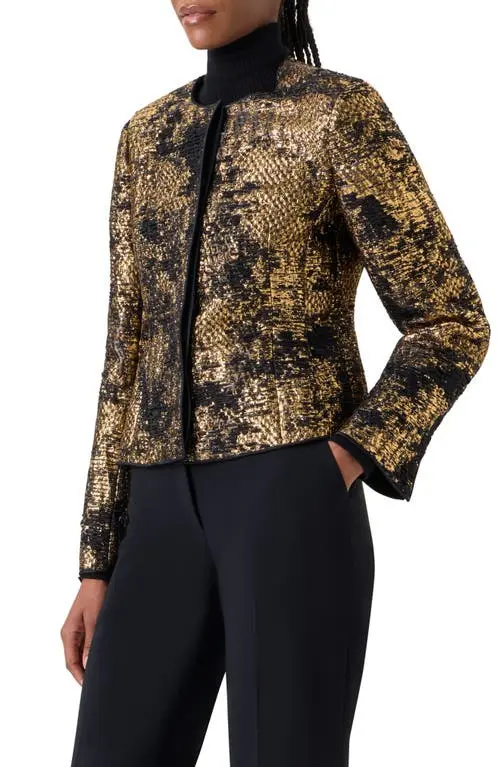 Akris Fragmented Metallic Jacquard Jacket