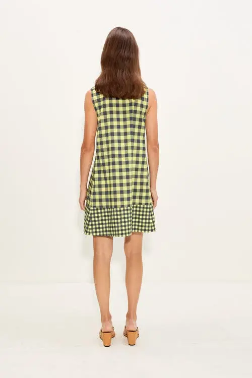 SIMONMILLER Sleeveless Gingham Check Mini Dress