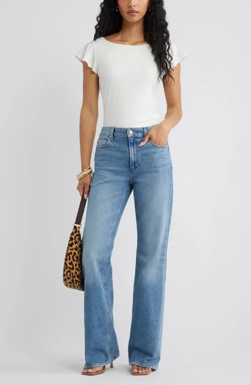 OPEN EDIT Flutter Sleeve Top - Ivory