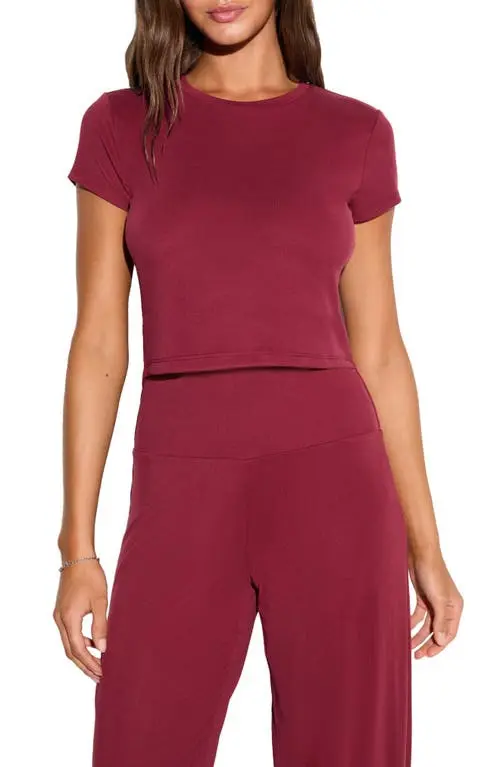Spiritual Gangster Cropped Cotton Jersey T-shirt - Mahogany