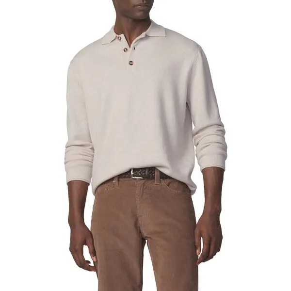 Joe's Jeans Long Sleeve Merino Wool Polo - Ancient Scroll