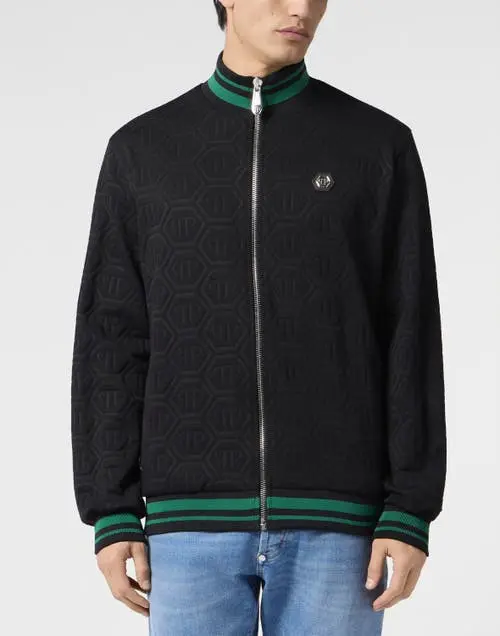 Philipp Plein Tracksuit Jacket Jacquard Monogram - Black