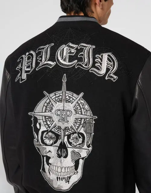 Philipp Plein Composed Varsity Bomber Tattoo Strass