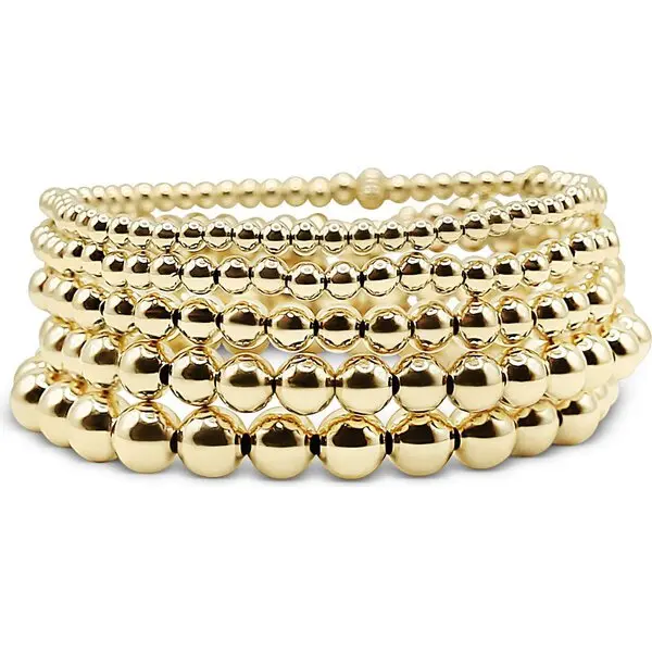 BOWOOD LANE Luxe Beaded Bracelet Stack In 14k Filled