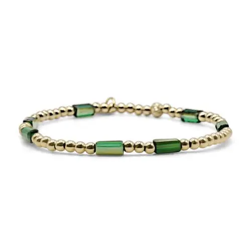 BOWOOD LANE Jade Emerald Beaded Bracelet