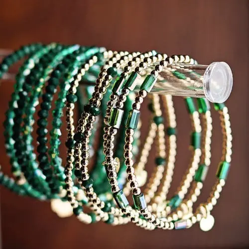 BOWOOD LANE Jade Emerald Beaded Bracelet