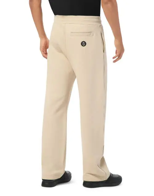 BILLIONAIRE Tracksuit Trousers With Alcantara Stripes - Beige