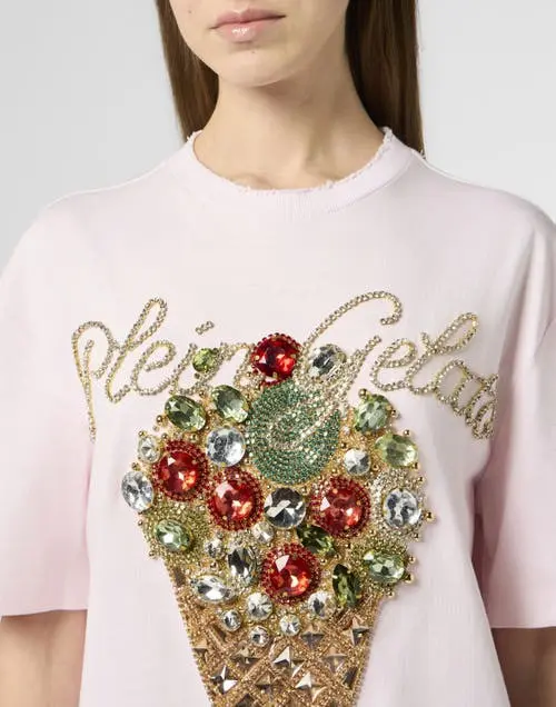 Philipp Plein Embellished Ice Cream T-shirt