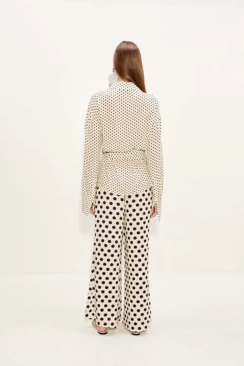 SIMONMILLER Anya Crepe Polka Dot Wrap Top