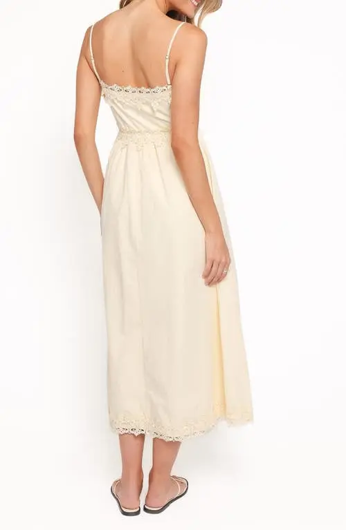 PETAL & PUP Kiana Midi Dress With Lace Accents