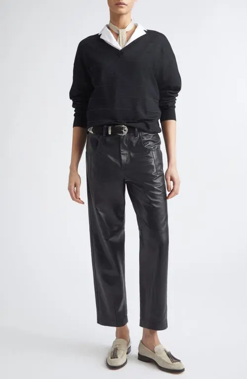 Eleventy Lambskin Leather Pants