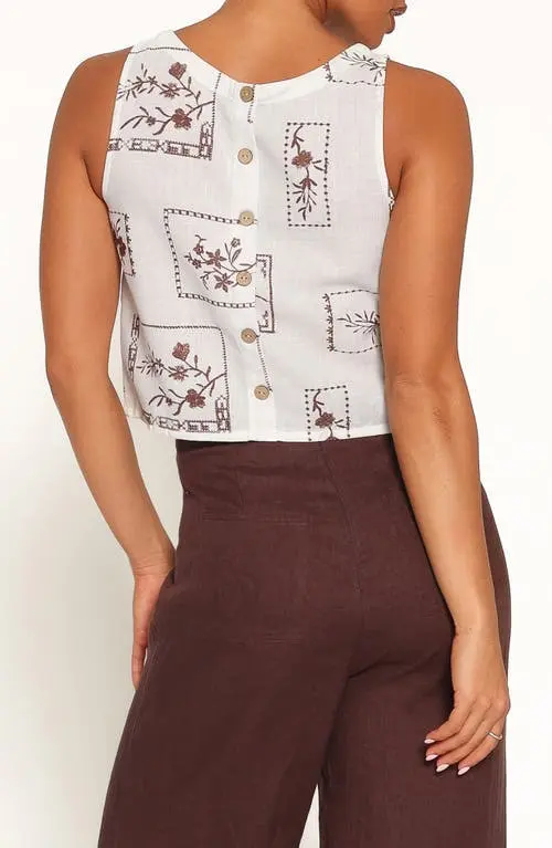 PETAL & PUP Leni Print Crop Sleeveless Top