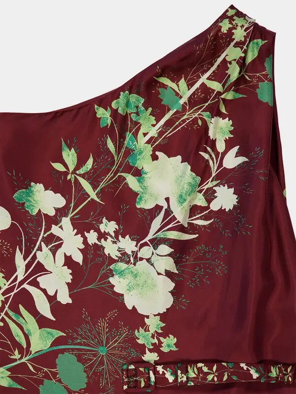 La DoubleJ Woodland Placée Silk Maxi Dress - Burgundy