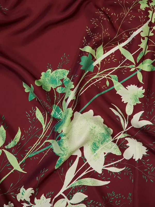 La DoubleJ Woodland Placée Silk Maxi Dress - Burgundy