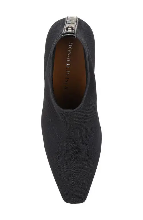 DONALD PLINER Birdee Croc Embossed Trim Bootie - Black
