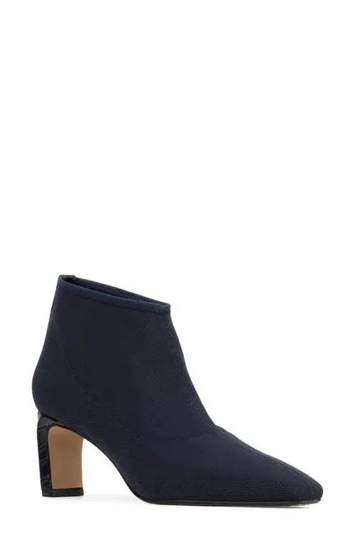 DONALD PLINER Birdee Croc Embossed Trim Bootie - Navy