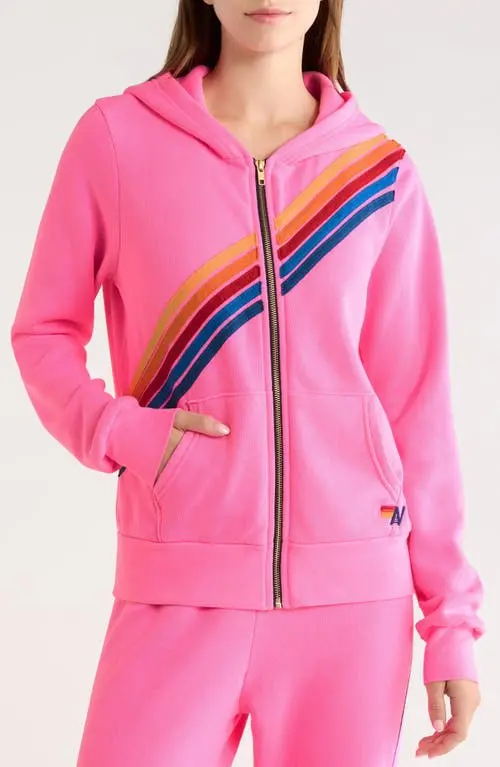 Aviator Nation Disco Zip Hoodie - Neon Pink