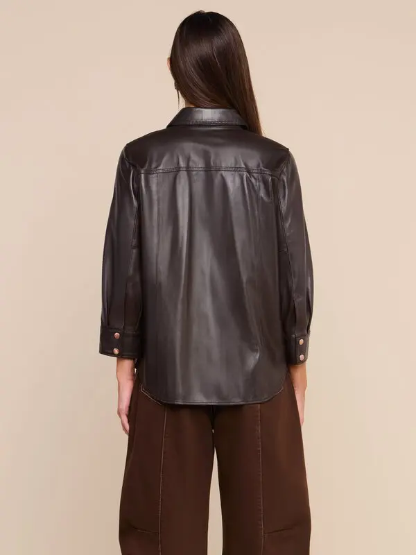 L'Agence Avina Leather Shirt
