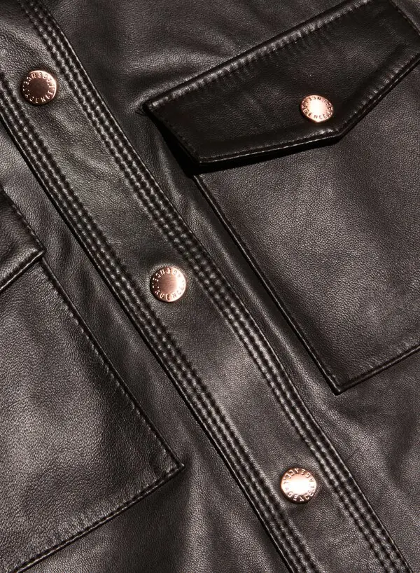 L'Agence Avina Leather Shirt