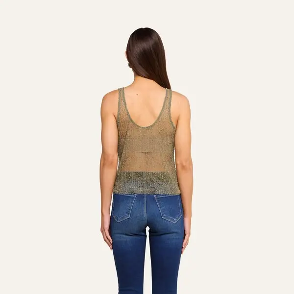 L'AGENCE Zia Sequin Knit Tank Top
