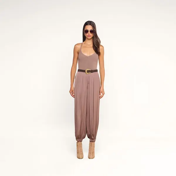 L'Agence Palmer Satin High-rise Draped Pants