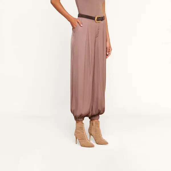 L'Agence Palmer Satin High-rise Draped Pants