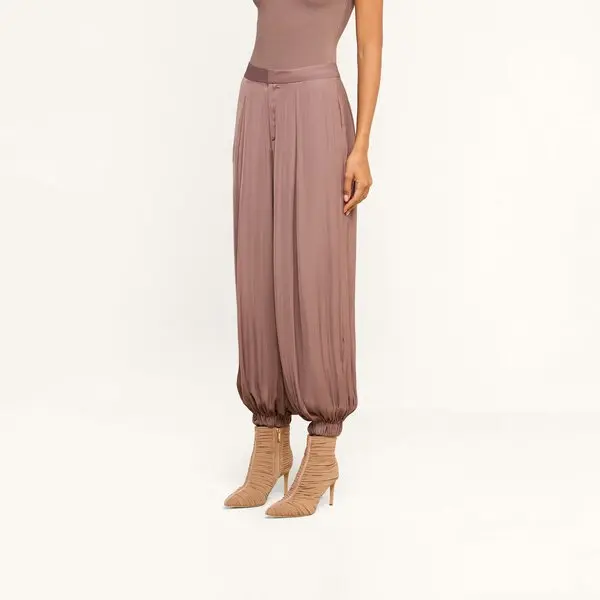 L'Agence Palmer Satin High-rise Draped Pants