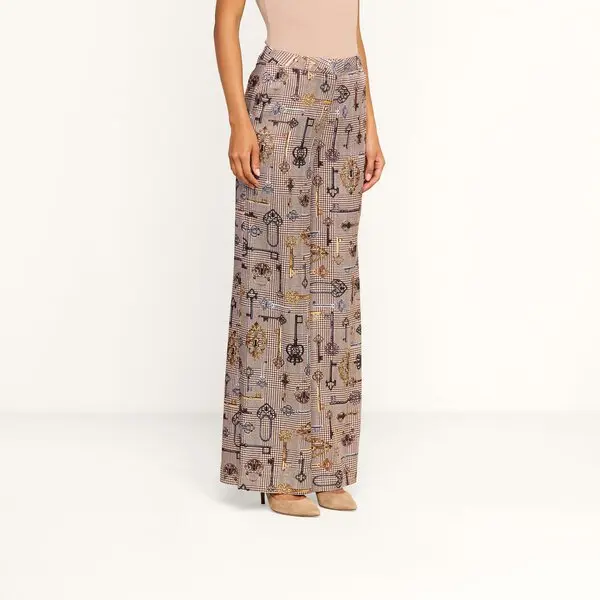 L'Agence Pilar Wide-leg Pants In Houndstooth Key Print