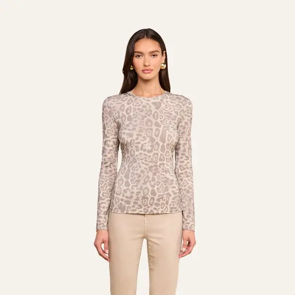 L'Agence Tess Printed Long Sleeve T-shirt