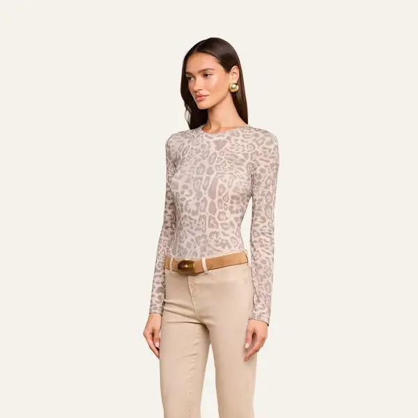 L'Agence Tess Printed Long Sleeve T-shirt
