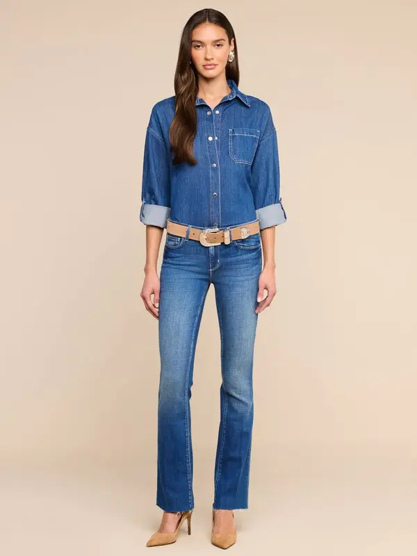 L'Agence Jorah Oversized Featherweight Denim Shirt