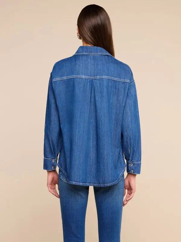 L'Agence Jorah Oversized Featherweight Denim Shirt