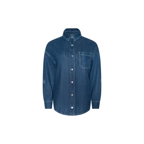 L'Agence Jorah Oversized Featherweight Denim Shirt