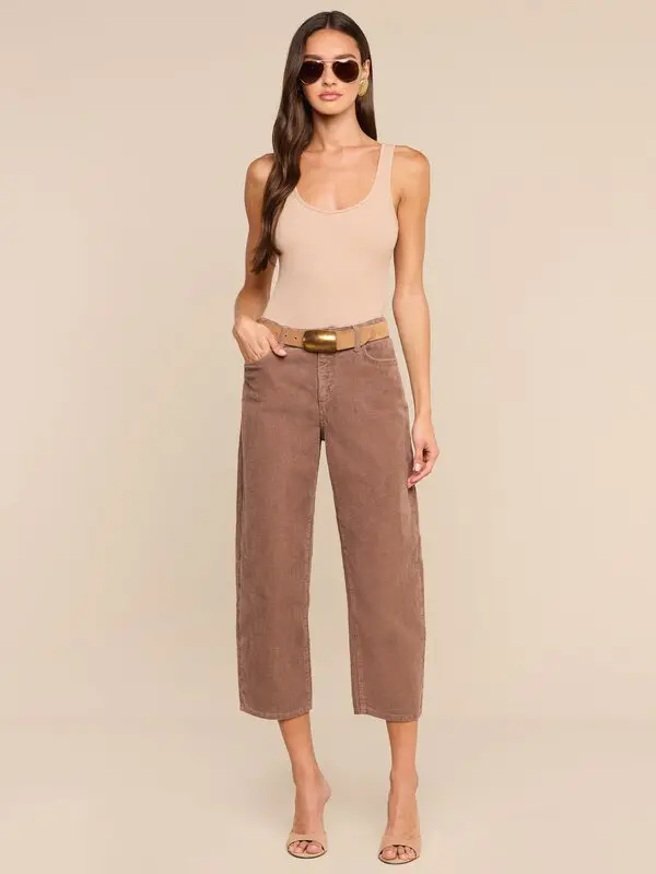 L'Agence Mallis Corduroy Bow-leg Pants