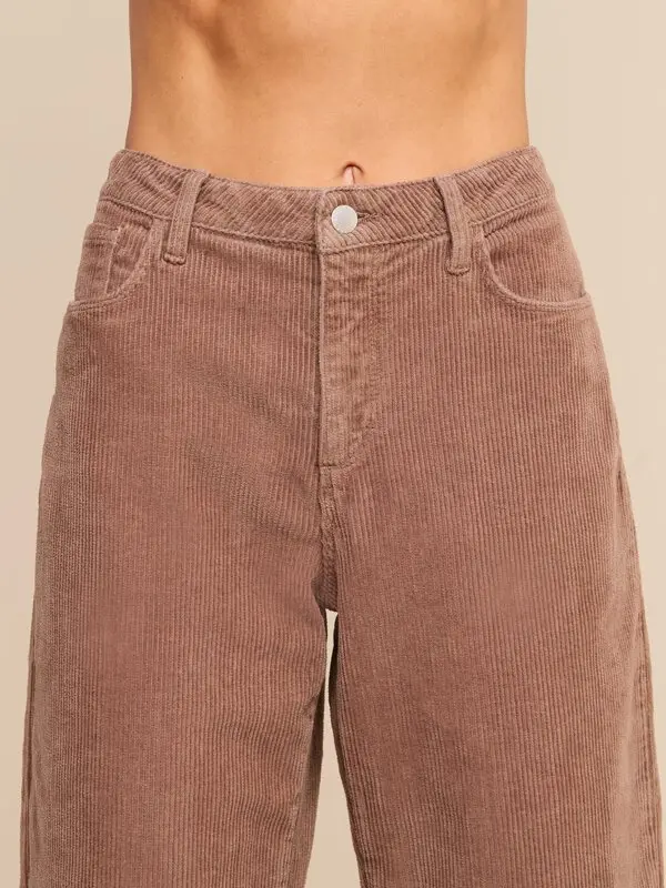 L'Agence Mallis Corduroy Bow-leg Pants