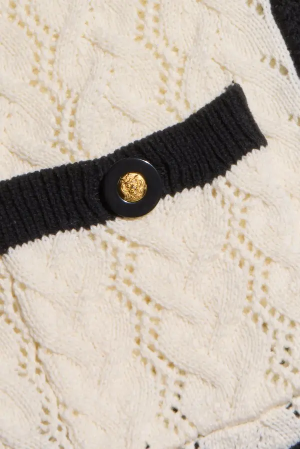 L'Agence Zephyra Pointelle Knit Cardigan