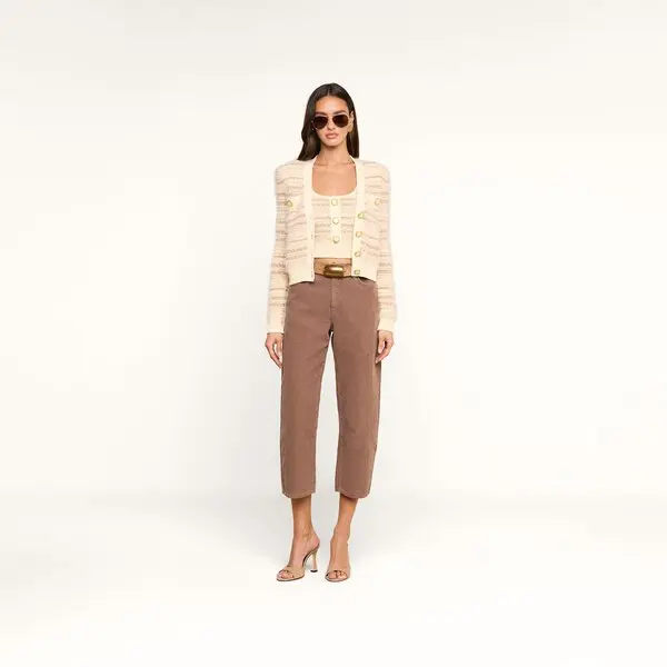 L'Agence Galene Cropped Knit Tank - Ecru/natural Multi