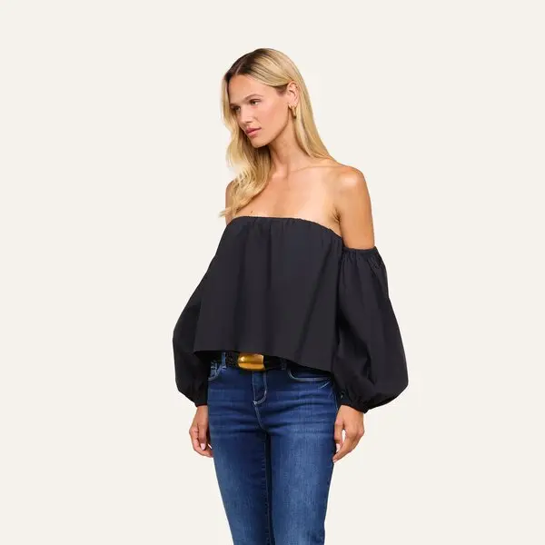 L'Agence Sarai Off-the-shoulder Top - Black