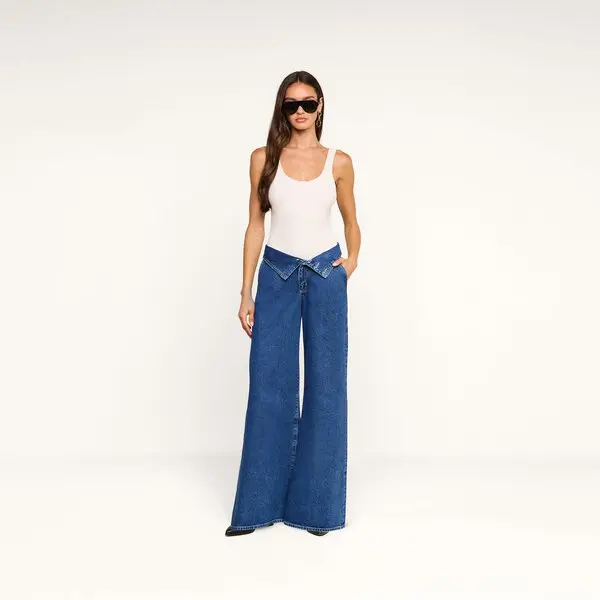 L'Agence Sonja Corset Jean Wide Leg - Atlantis