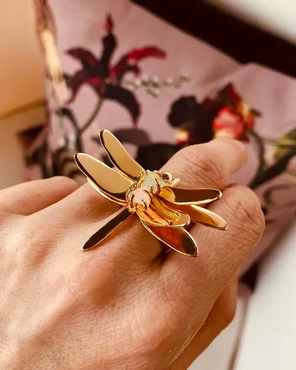 LINA HERNÁNDEZ Amethyst & Rose Quartz Sara Dragonfly Ring