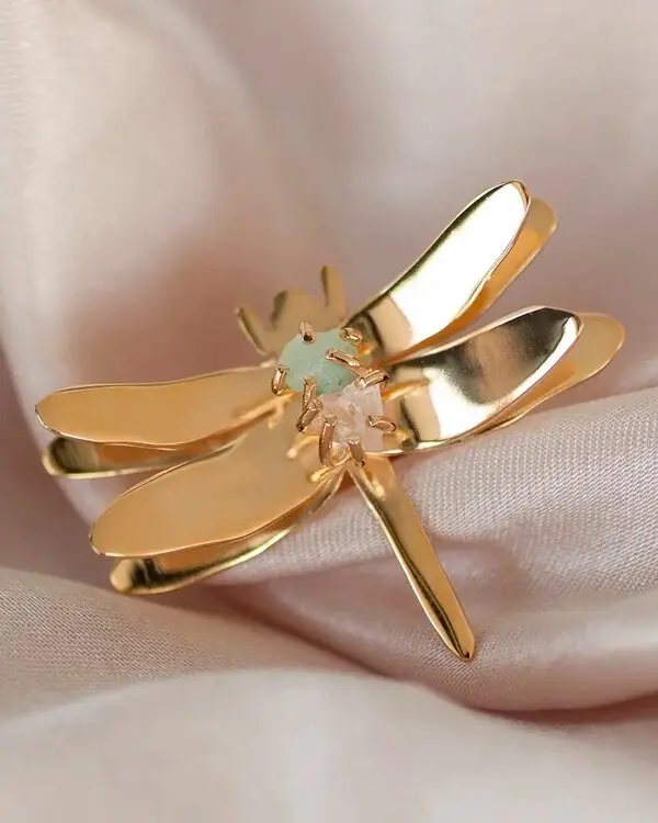 LINA HERNÁNDEZ Amethyst & Rose Quartz Sara Dragonfly Ring