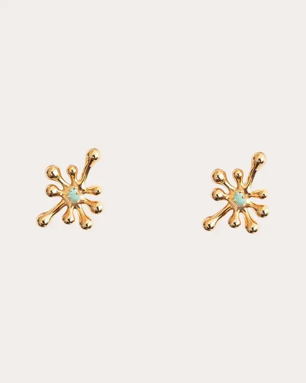 LINA HERNÁNDEZ Emerald Aureliana Mini Stud Earrings