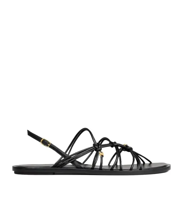 Celine Knots Triomphe Flat Sandal In Goatskin
