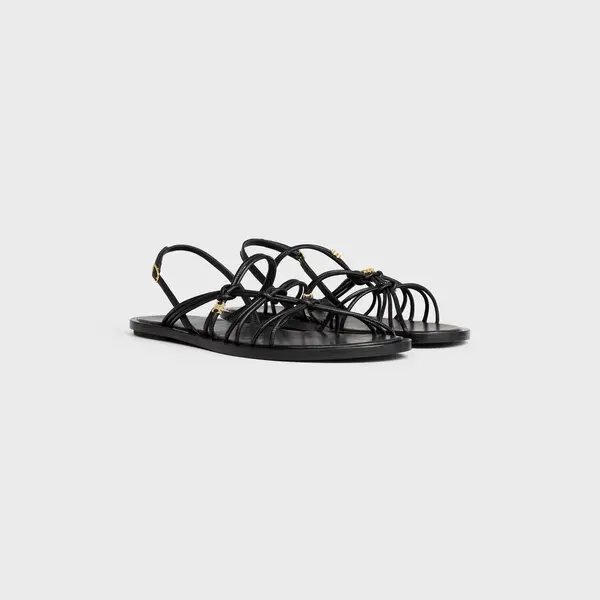 Celine Knots Triomphe Flat Sandal In Goatskin