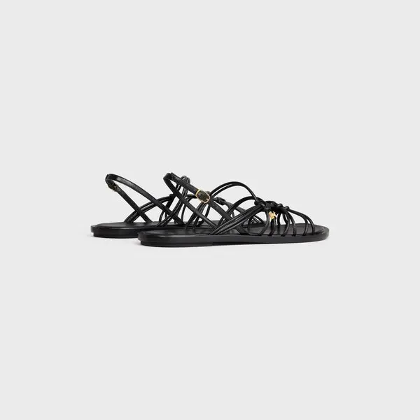 Celine Knots Triomphe Flat Sandal In Goatskin