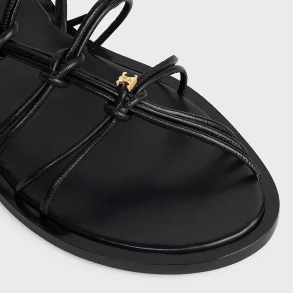 Celine Knots Triomphe Flat Sandal In Goatskin
