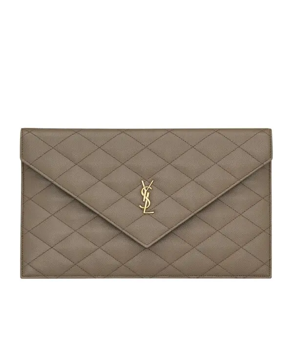 Saint Laurent Paris Pouch In Grain De Poudre Leather