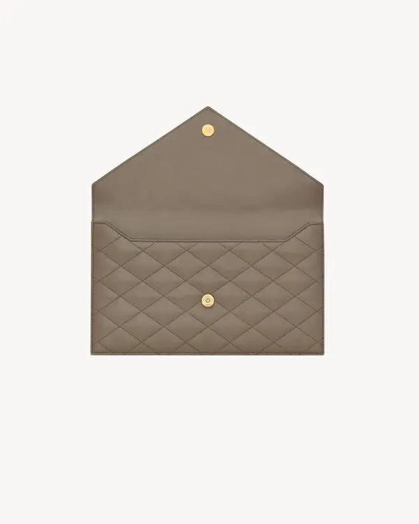 Saint Laurent Paris Pouch In Grain De Poudre Leather