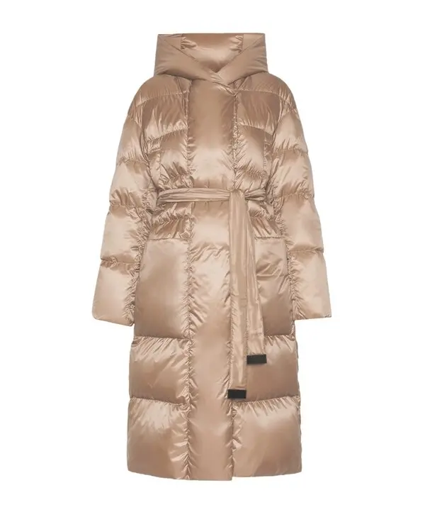 Max Mara Hooded Belted Puffer Coat - Clay